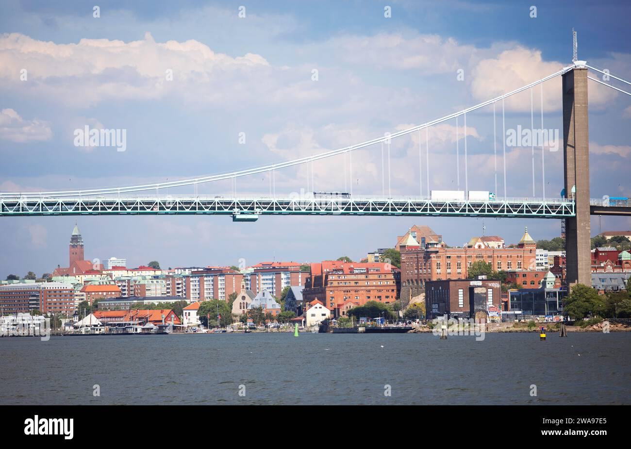 Älvsborgsbron bridge in the harbour of Gothenburg, Västra Götalands län ...