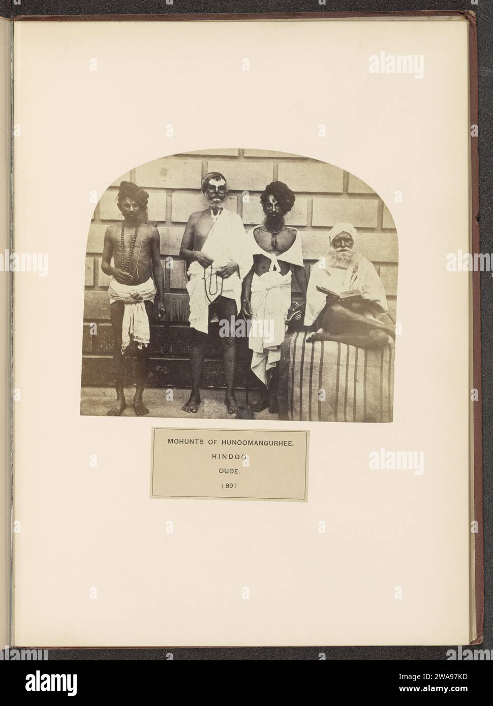 Portrait of four abbots of a monastery dedicated to Hanoeman in India ...
