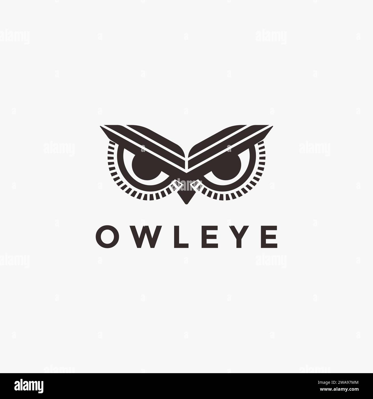 Minimalist Owl eye logo icon vector template on white background Stock ...