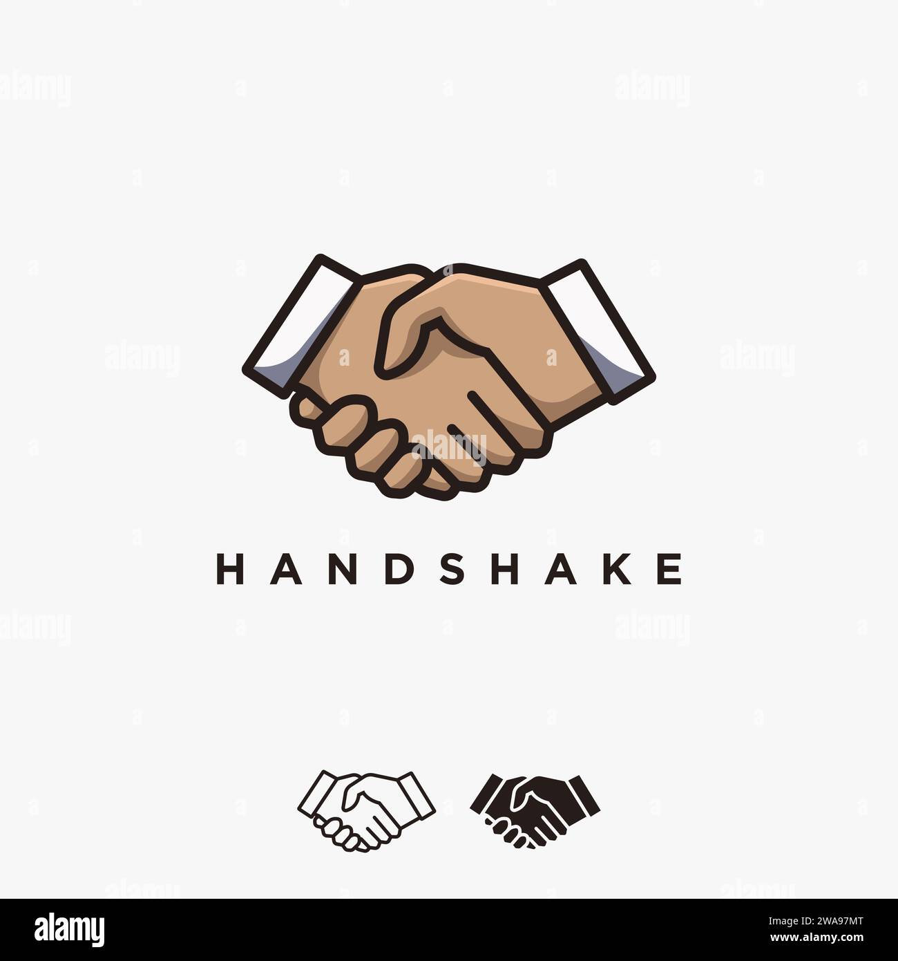Set of Handshake Logo, confirmed, deal logo, agreement logo icon vector ...