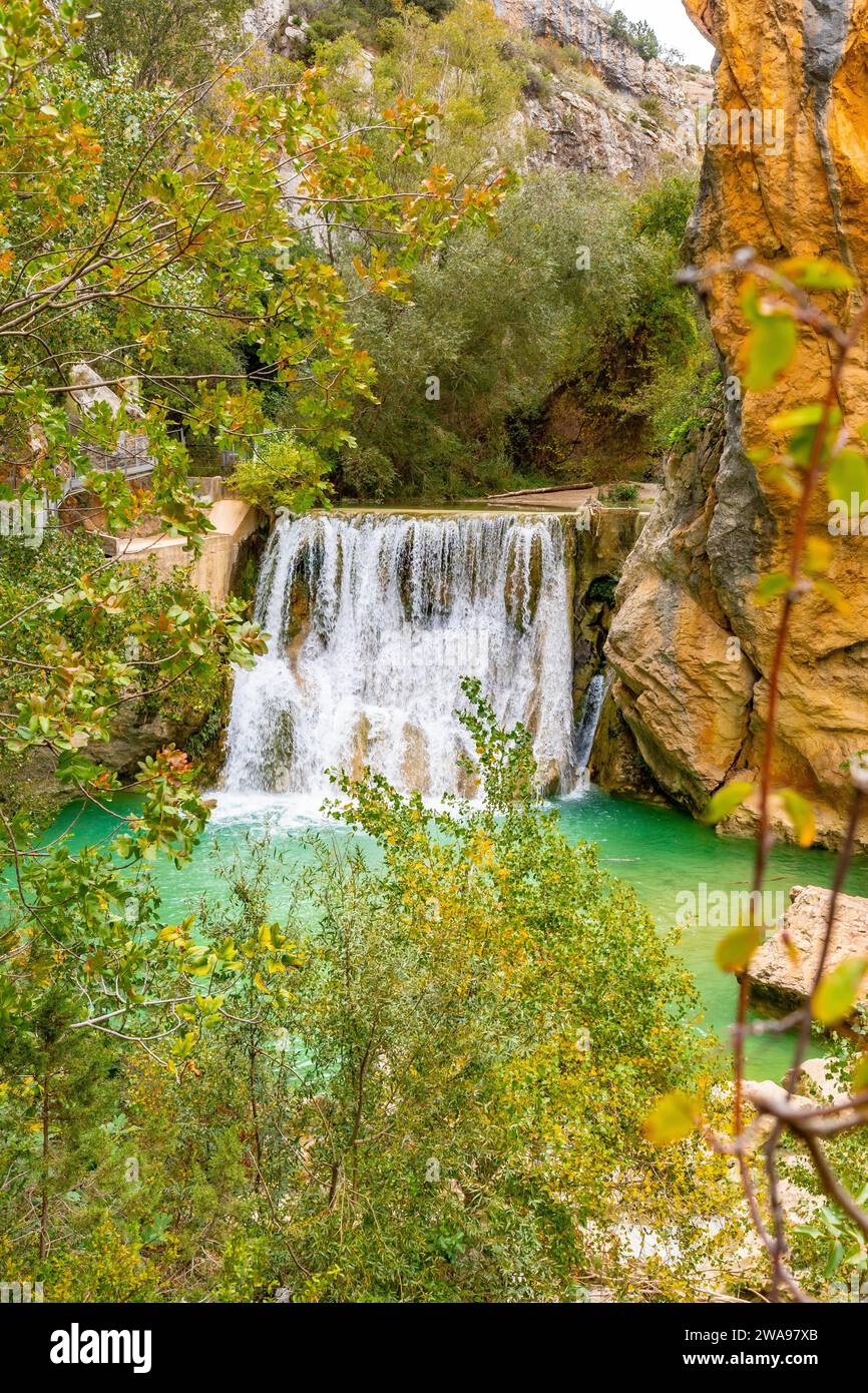 Beautiful landscape in the waterfalls next to the path on the Vero ...
