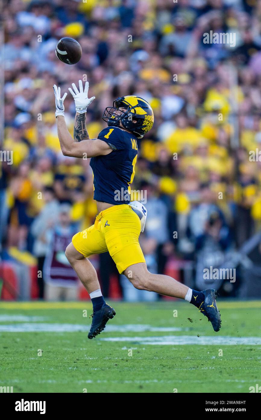 Pasadena, United States. 01st Jan, 2024. Michigan Wolverines wide ...