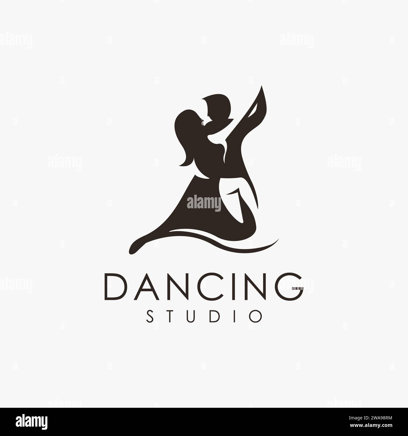 Couple dancing studio logo vector icon template on white background ...