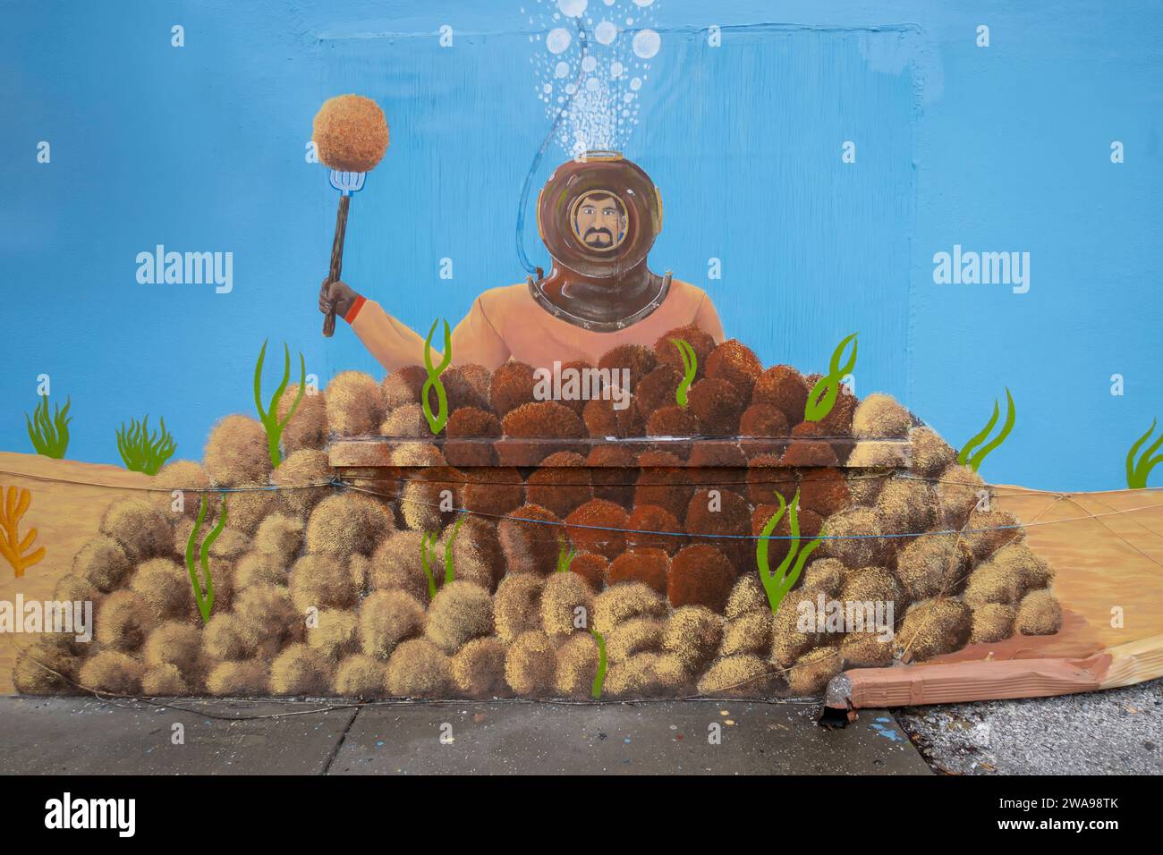 Sponge diver art at Tarpon Springs in Florida, USA Stock Photo - Alamy