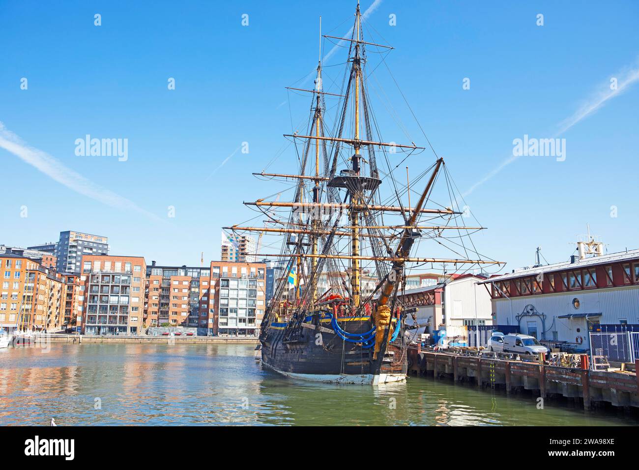 Traditional sailing ship in the harbour of Gothenburg, Västra Götalands ...