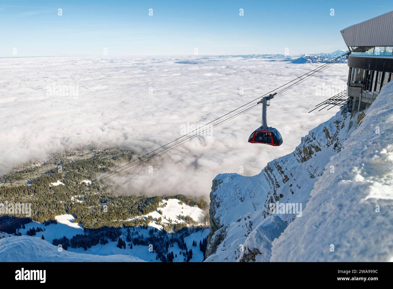 Pilatus Railway, aerial cableway from Fräkmüntegg to Pilatus Kulm ...