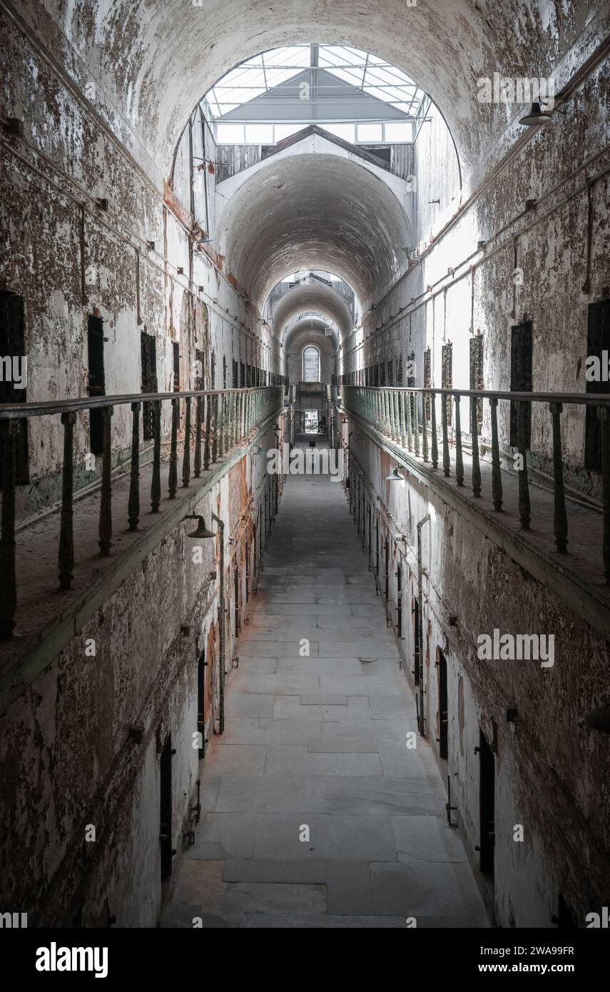 A Long Hallway at Eastern State Penitentiary, Prison in Philadelphia ...