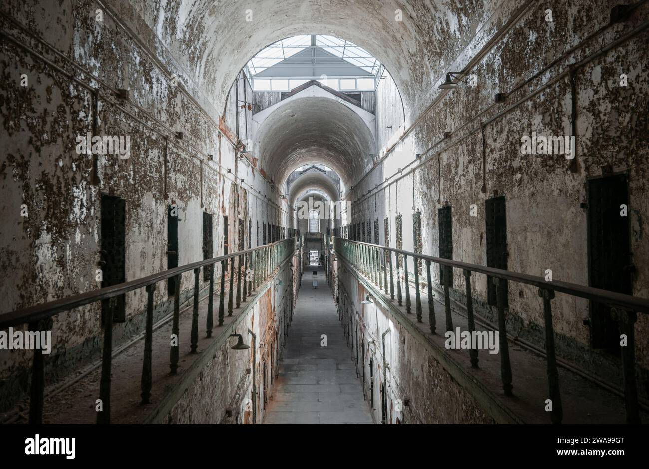 A Long Hallway at Eastern State Penitentiary, Prison in Philadelphia ...