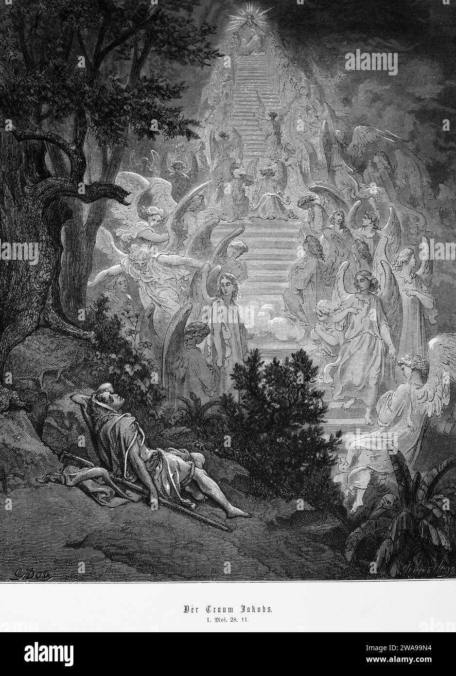 Bible, dream of Jacob, Genesis, 28, 11, Moses, Old Testament, Genesis ...