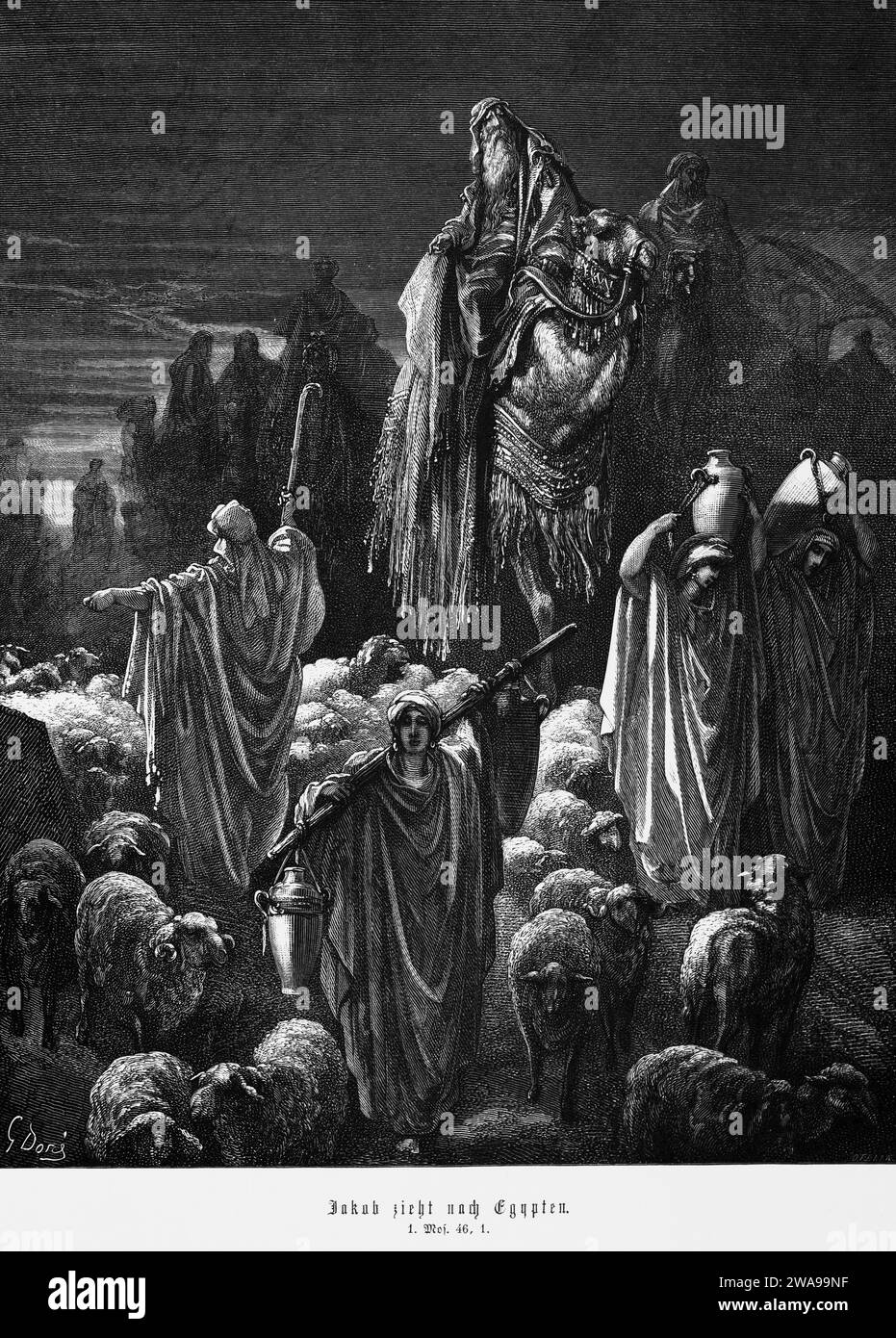 Bible, Jacob goes to Egypt. Genesis 46:1, Egypt, Moses, Old Testament ...