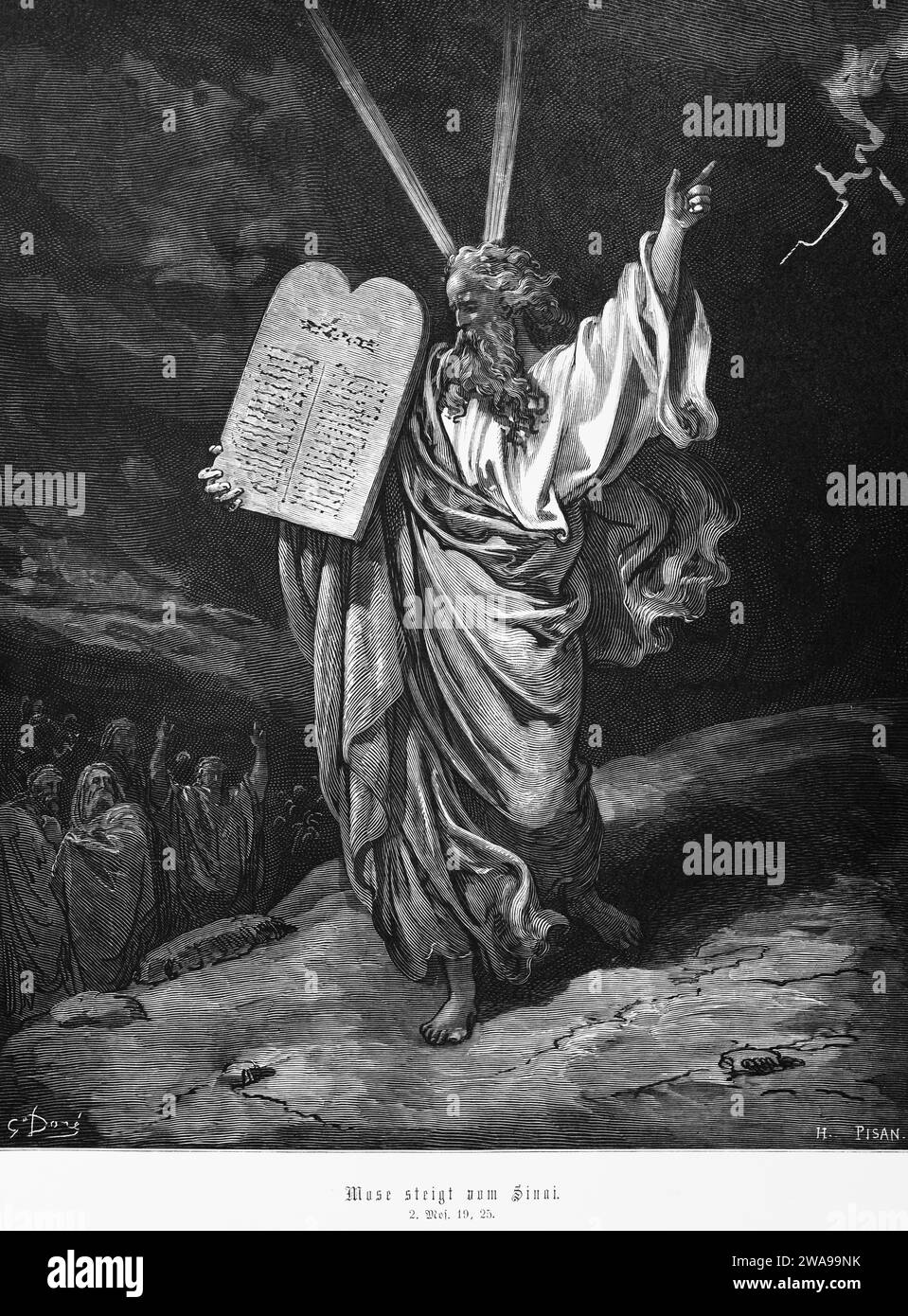 Bible, Moses descends from Mount Sinai, Second Book of Moses, 19, 25 ...