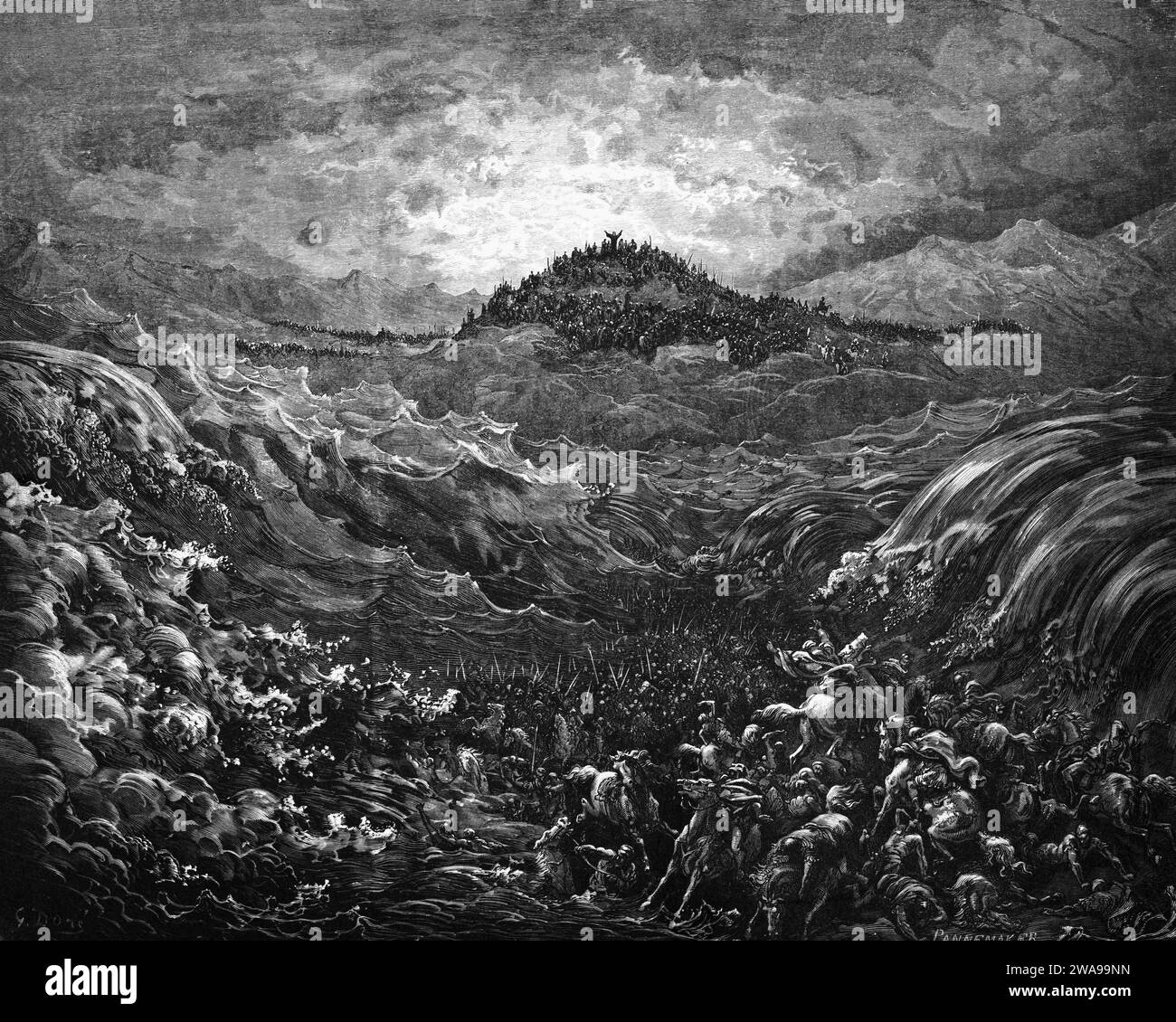 Bible, Pharaoh's sinking in the Red Sea, First Book of Moses, Moses ...