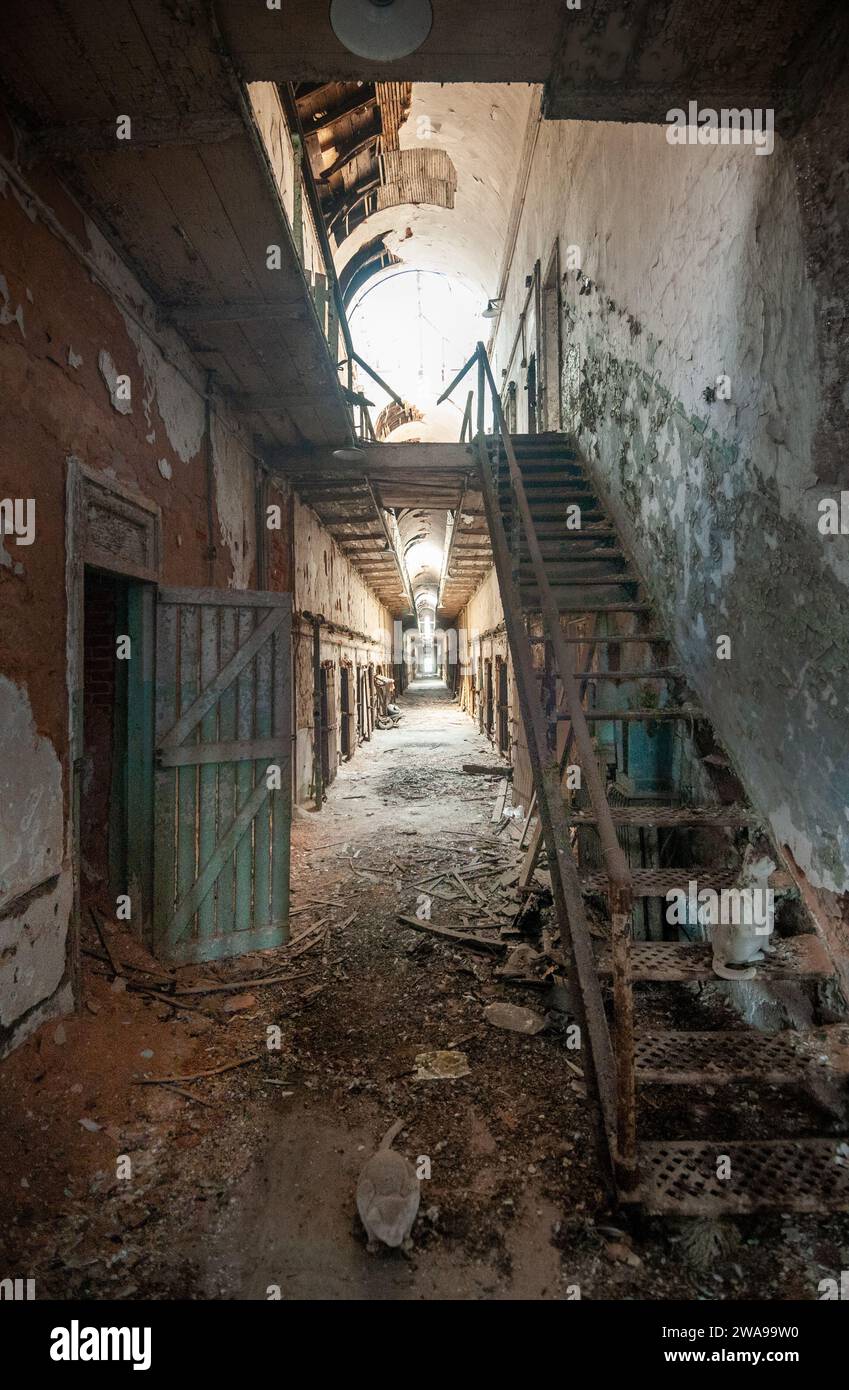 A Long Hallway at Eastern State Penitentiary, Prison in Philadelphia ...