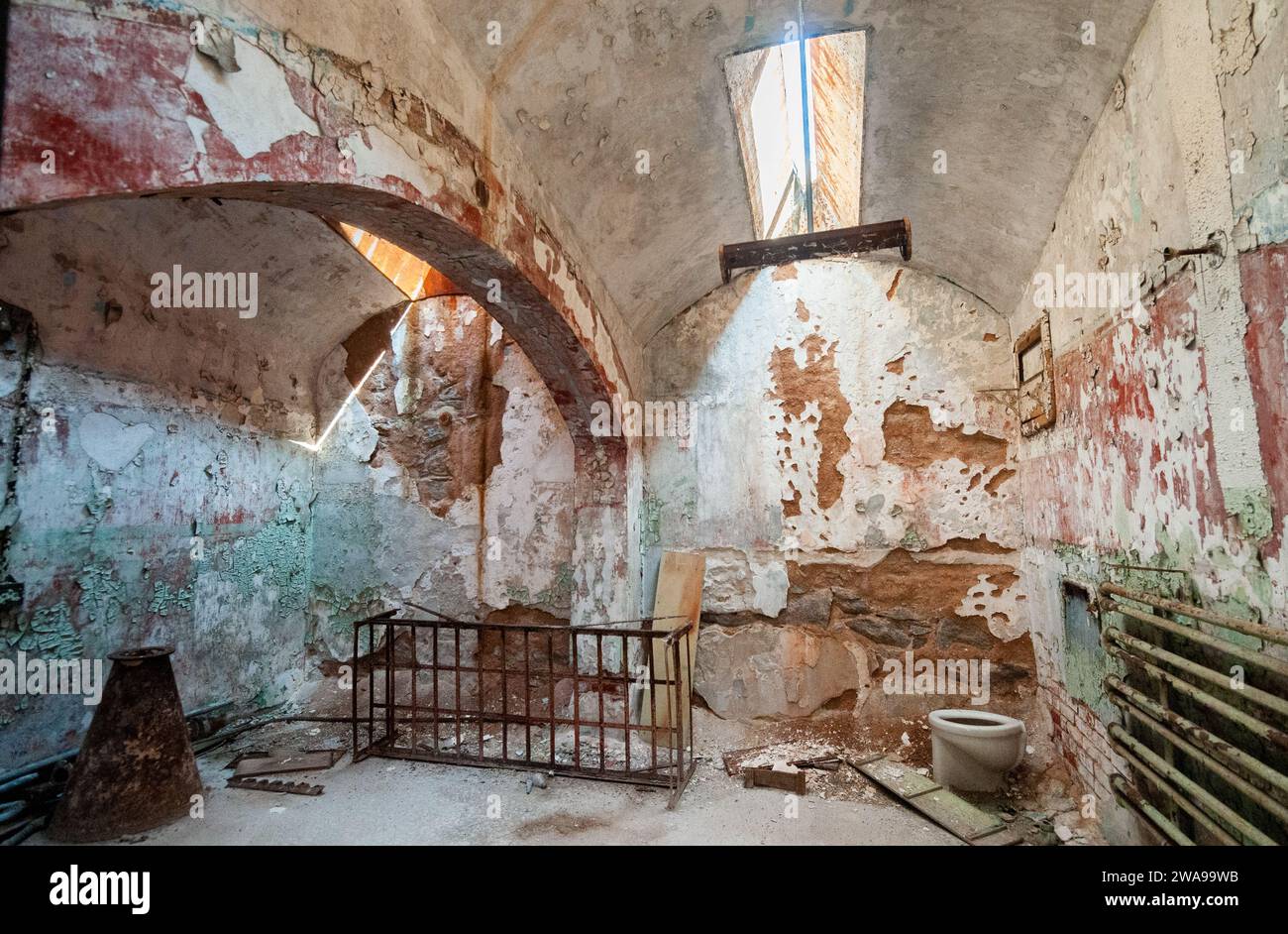 A Prison Cell at Eastern State Penitentiary, Prison in Philadelphia ...