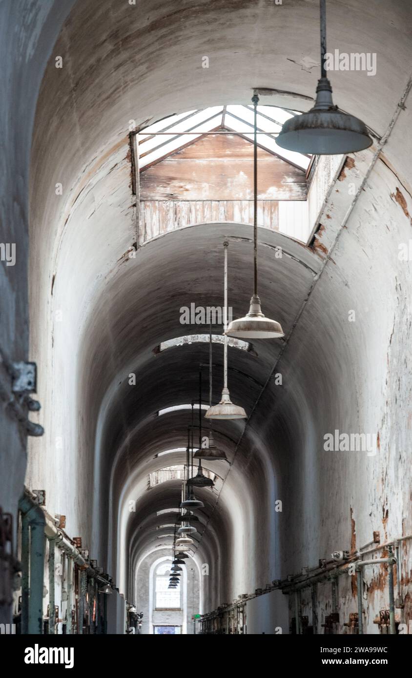 A Long Hallway at Eastern State Penitentiary, Prison in Philadelphia ...