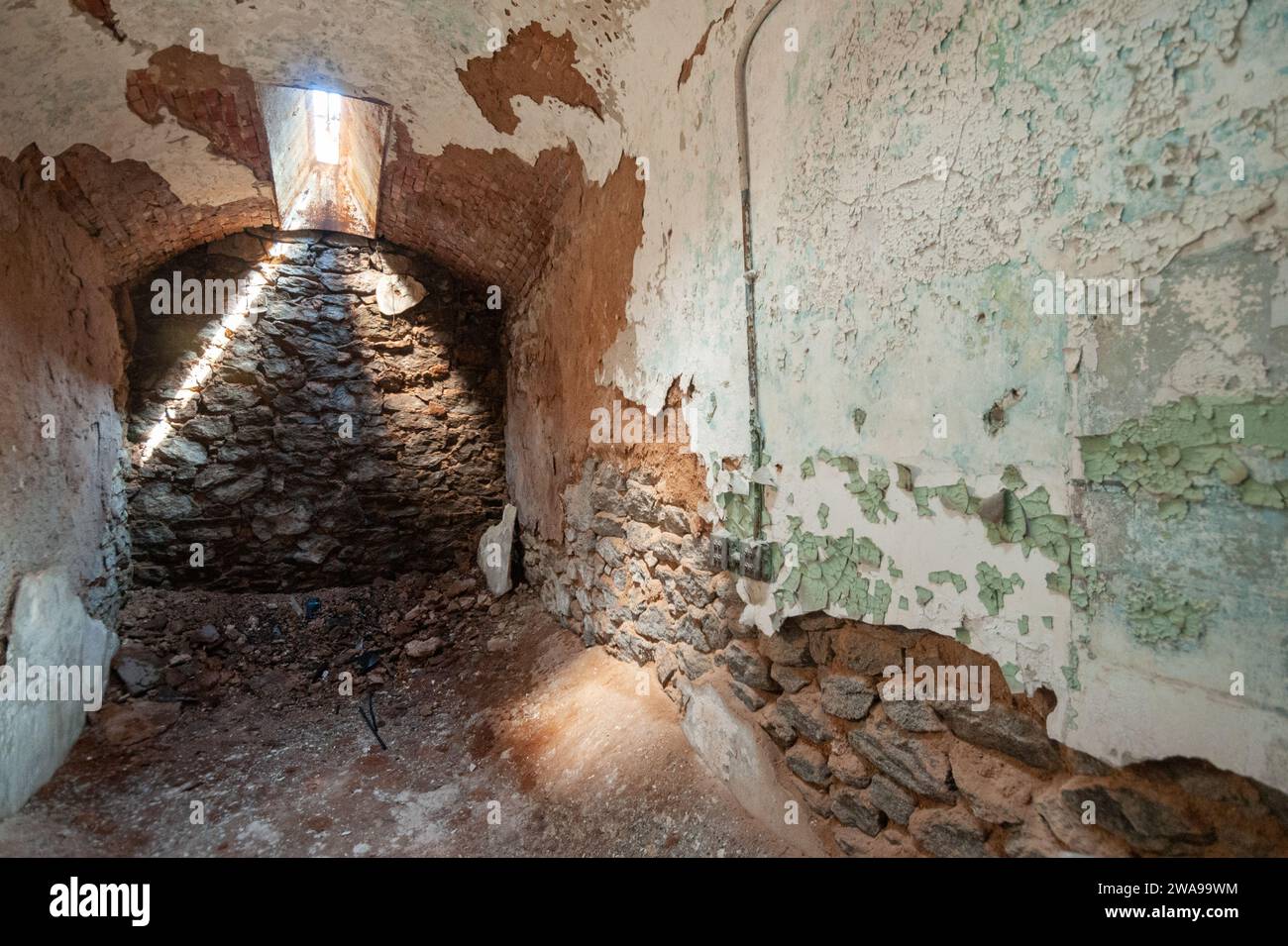 A Prison Cell at Eastern State Penitentiary, Prison in Philadelphia ...