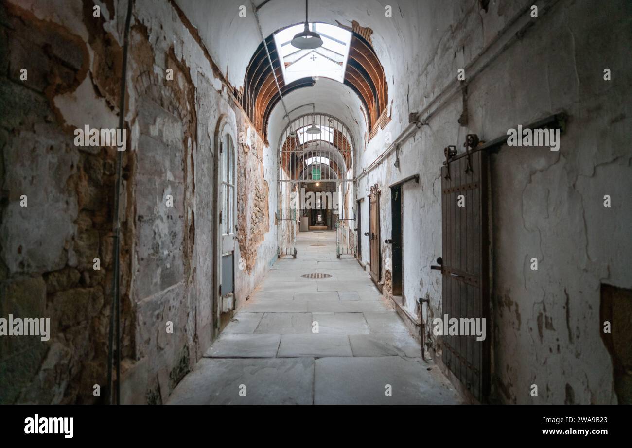 A Long Hallway at Eastern State Penitentiary, Prison in Philadelphia ...