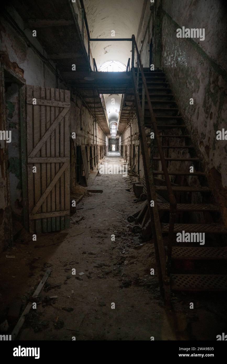 A Long Hallway at Eastern State Penitentiary, Prison in Philadelphia ...