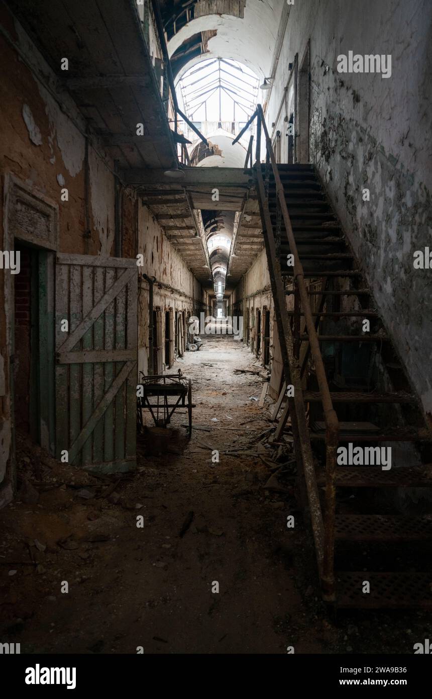 A Long Hallway at Eastern State Penitentiary, Prison in Philadelphia ...