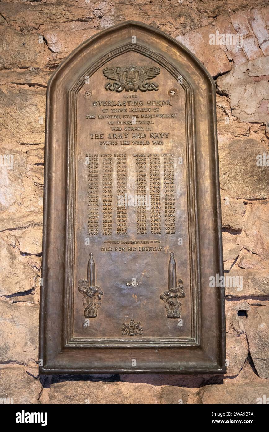 A Plaque at Eastern State Penitentiary, Prison in Philadelphia ...