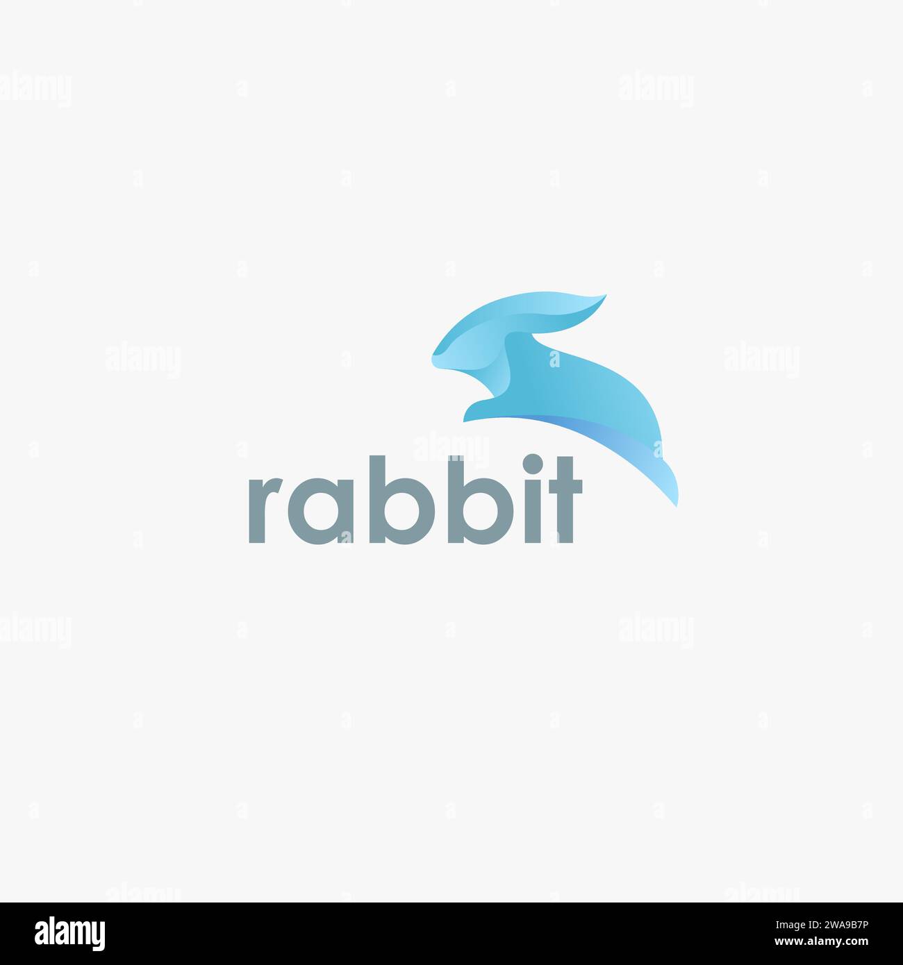 Modern jumping rabbit logo icon vector template on white background ...