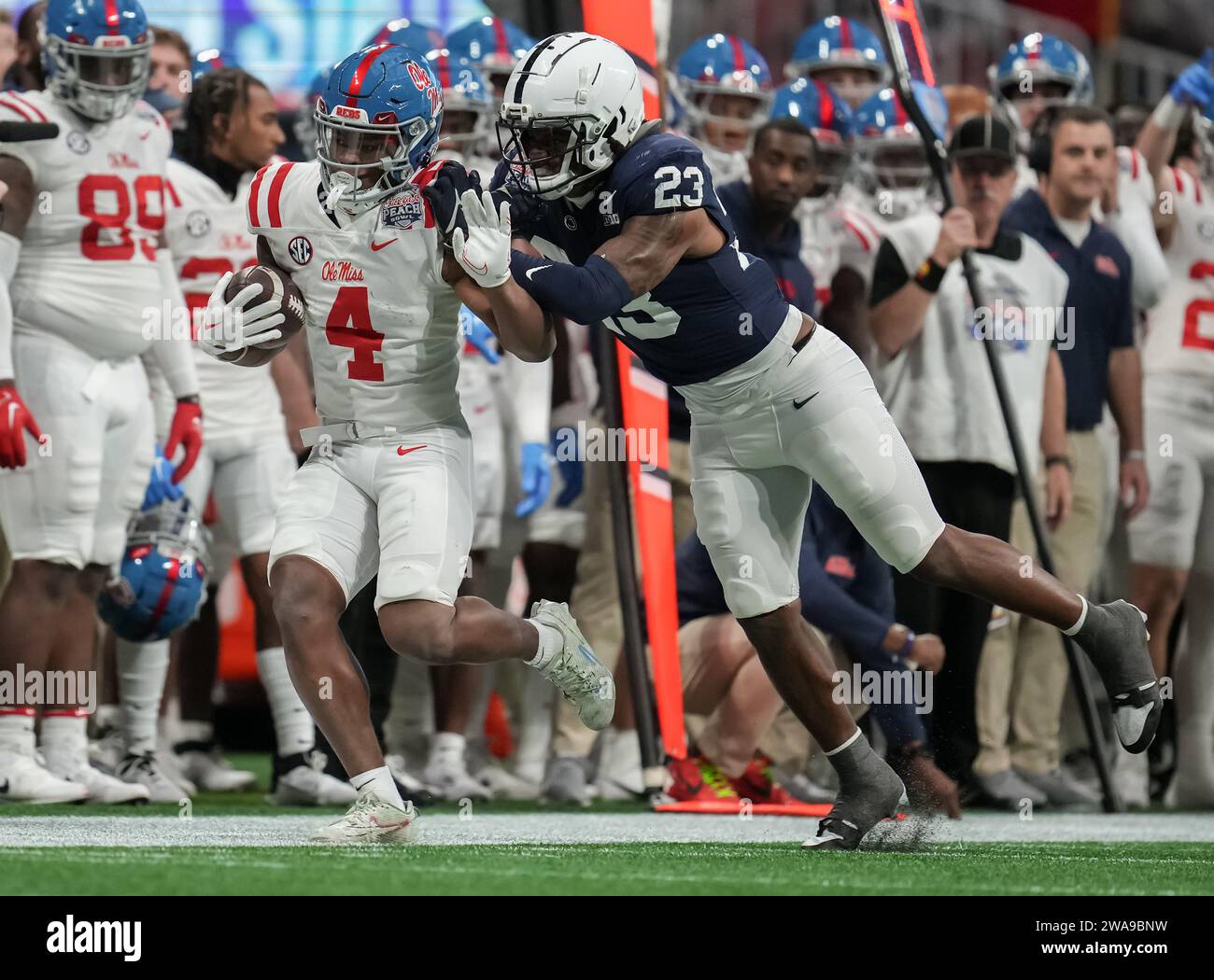 Atlanta, Unites States. 30th Dec, 2023. Mississippi Rebels running back ...
