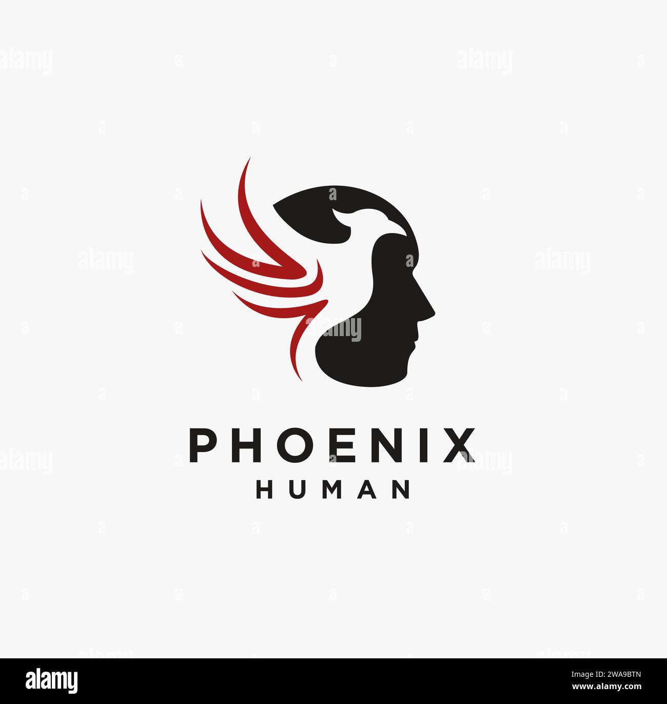 Human Phoenix logo icon vector template on white background Stock ...
