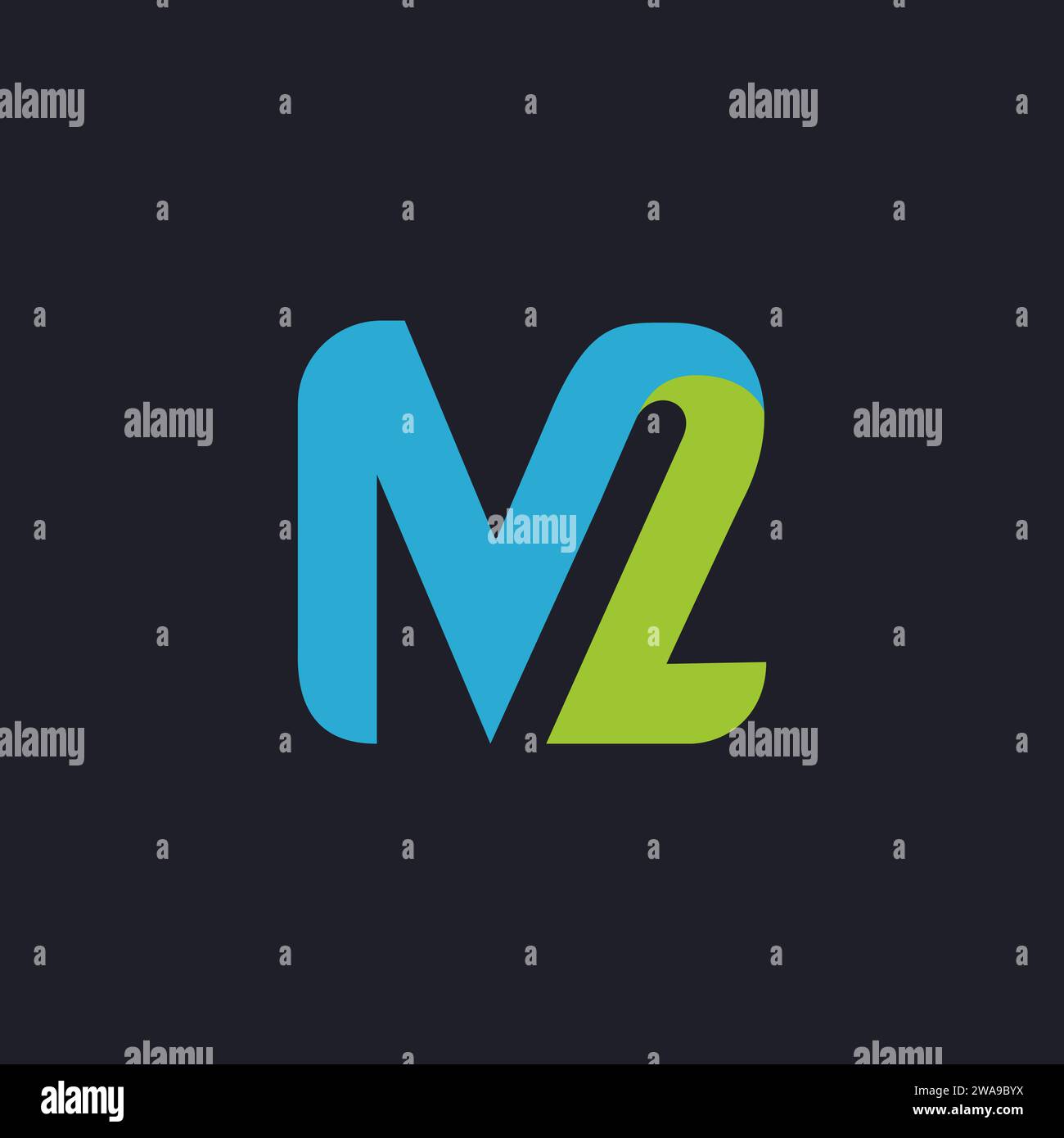 Modern m2 logo icon vector on dark background Stock Vector Image & Art ...