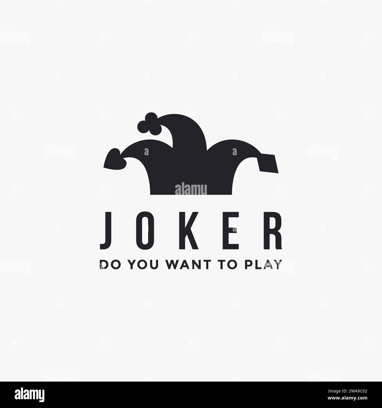 minimalist Joker / jester hat logo icon vector template on white ...