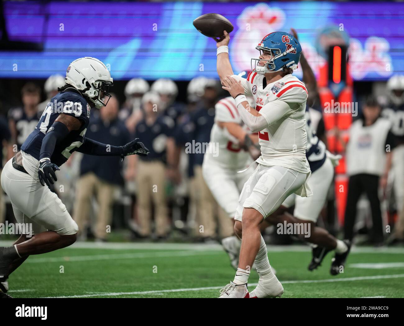 Atlanta, Unites States. 30th Dec, 2023. Mississippi Rebels quarterback ...