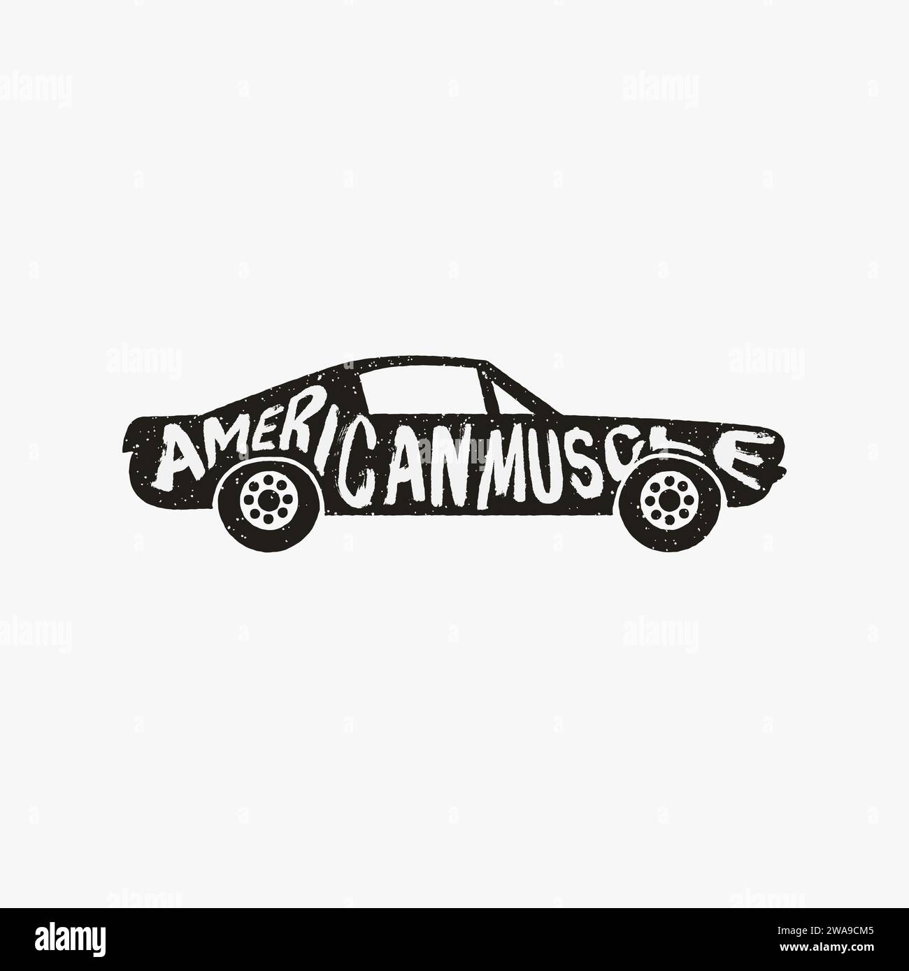 Vintage retro classic American car vector template on white background ...