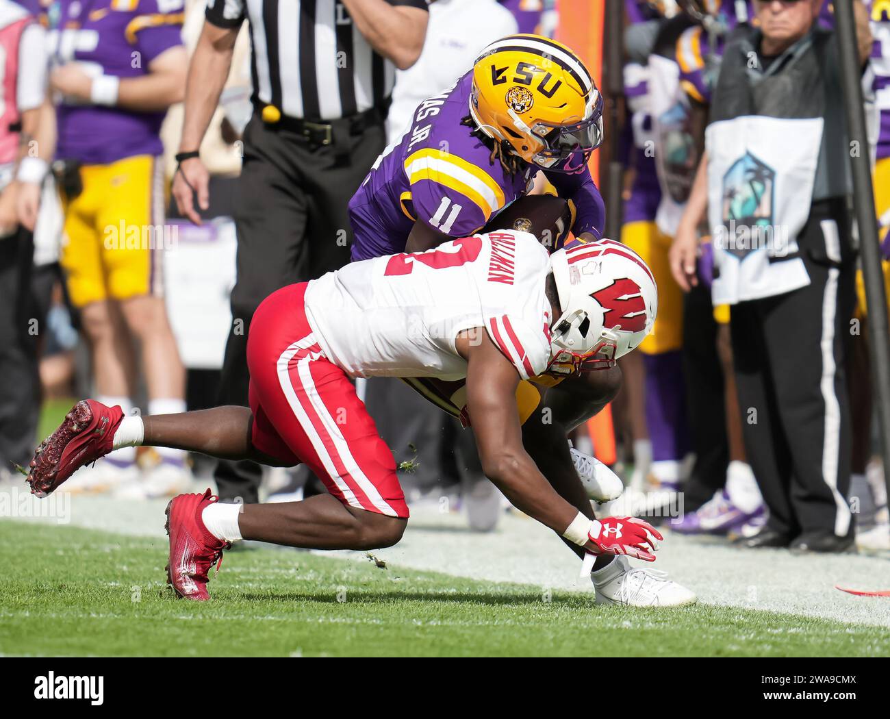 Tampa, United States. 01st Jan, 2024. LSU Tigers wide receiver Brian ...
