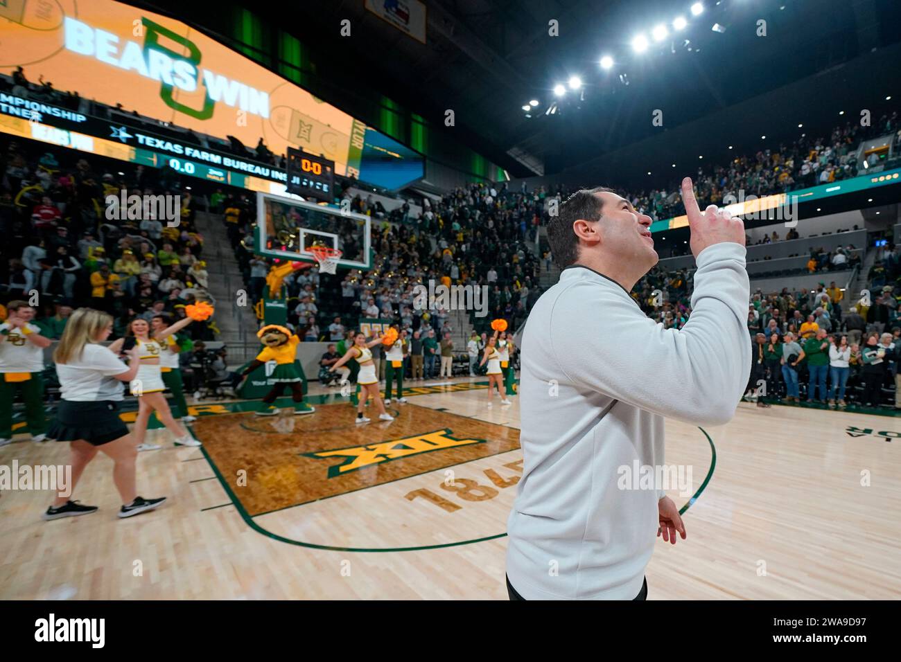 Baylor head coach Scott Drew reacts after an NCAA college basketball ...