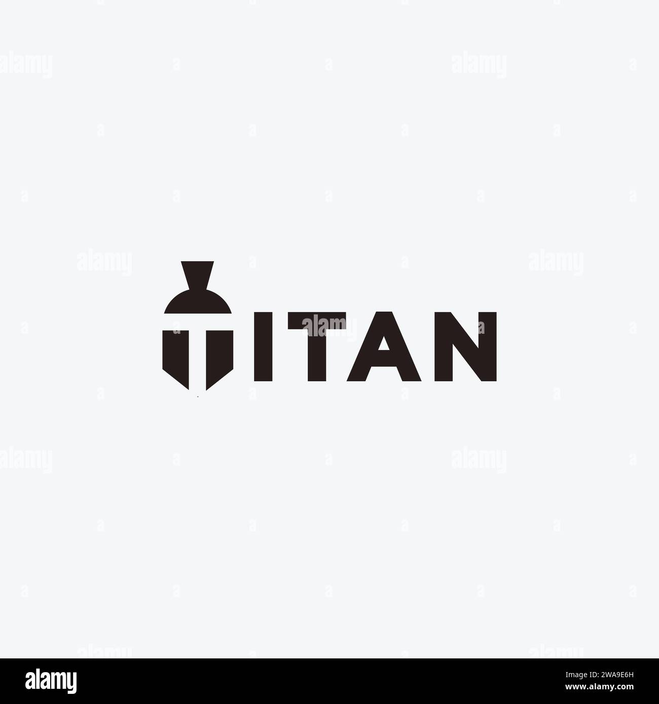 Titan wordmark logo icon on white background with negative space ...