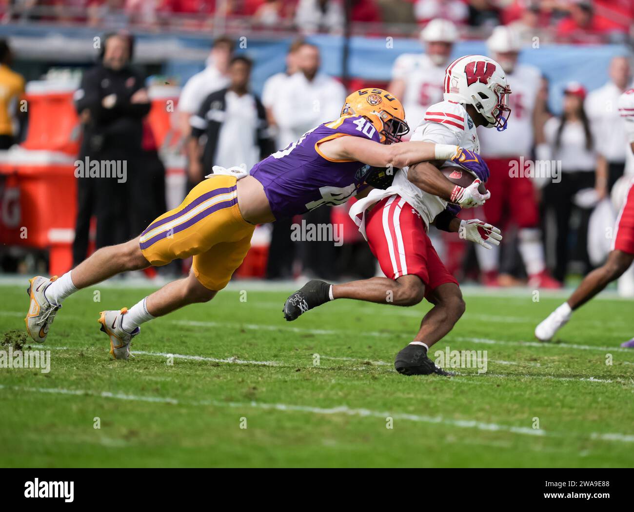 Tampa, United States. 01st Jan, 2024. Wisconsin Badgers wide receiver ...