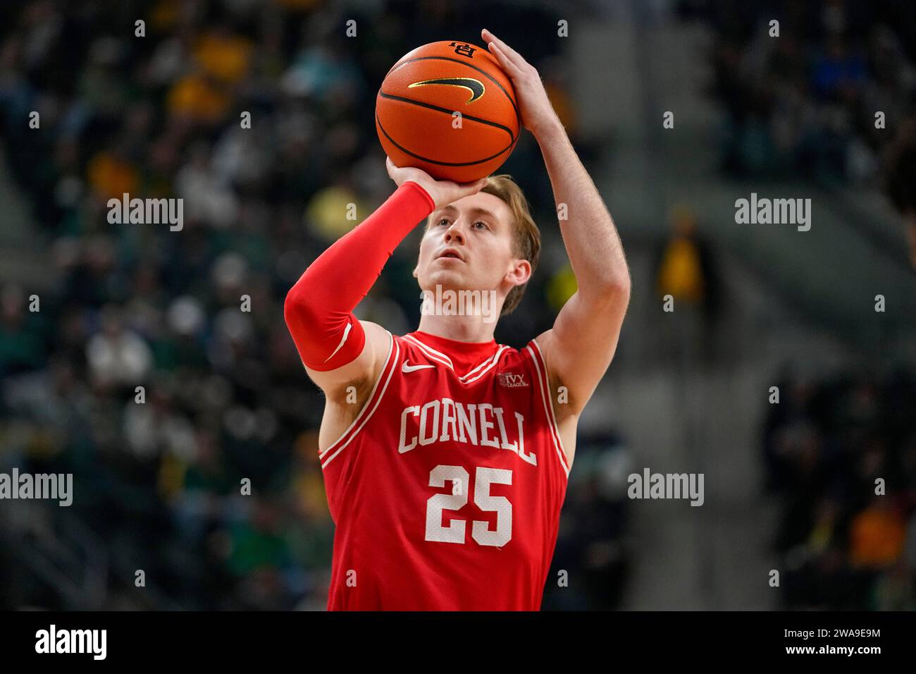 Cornell guard Max Watson shoots against Baylor during the second half ...