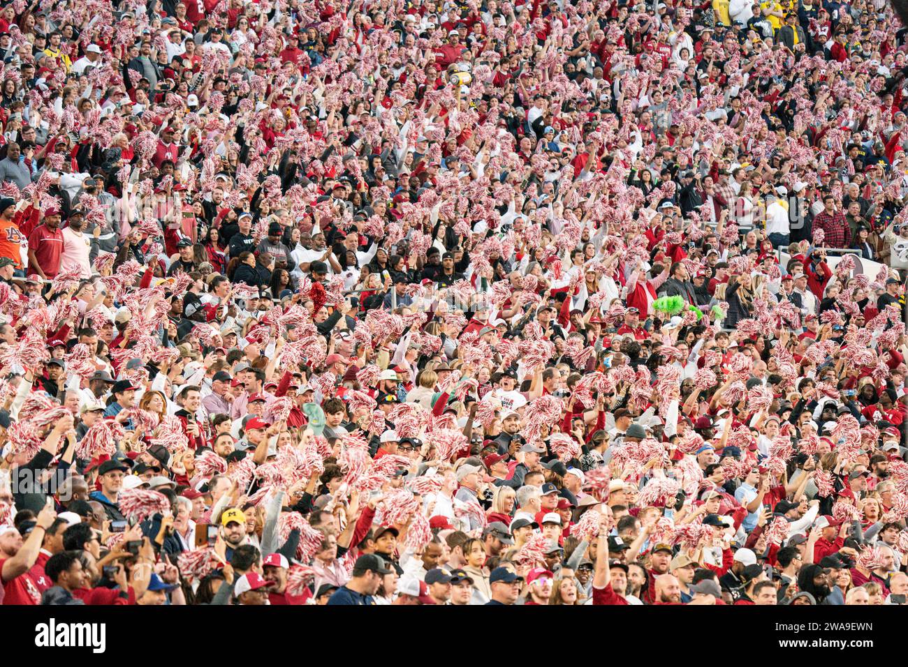 Alabama Crimson Tide fans during the CFP Semifinal at the Rose Bowl ...