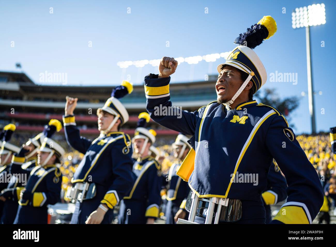 Michigan Wolverines band during the CFP Semifinal at the Rose Bowl Game ...