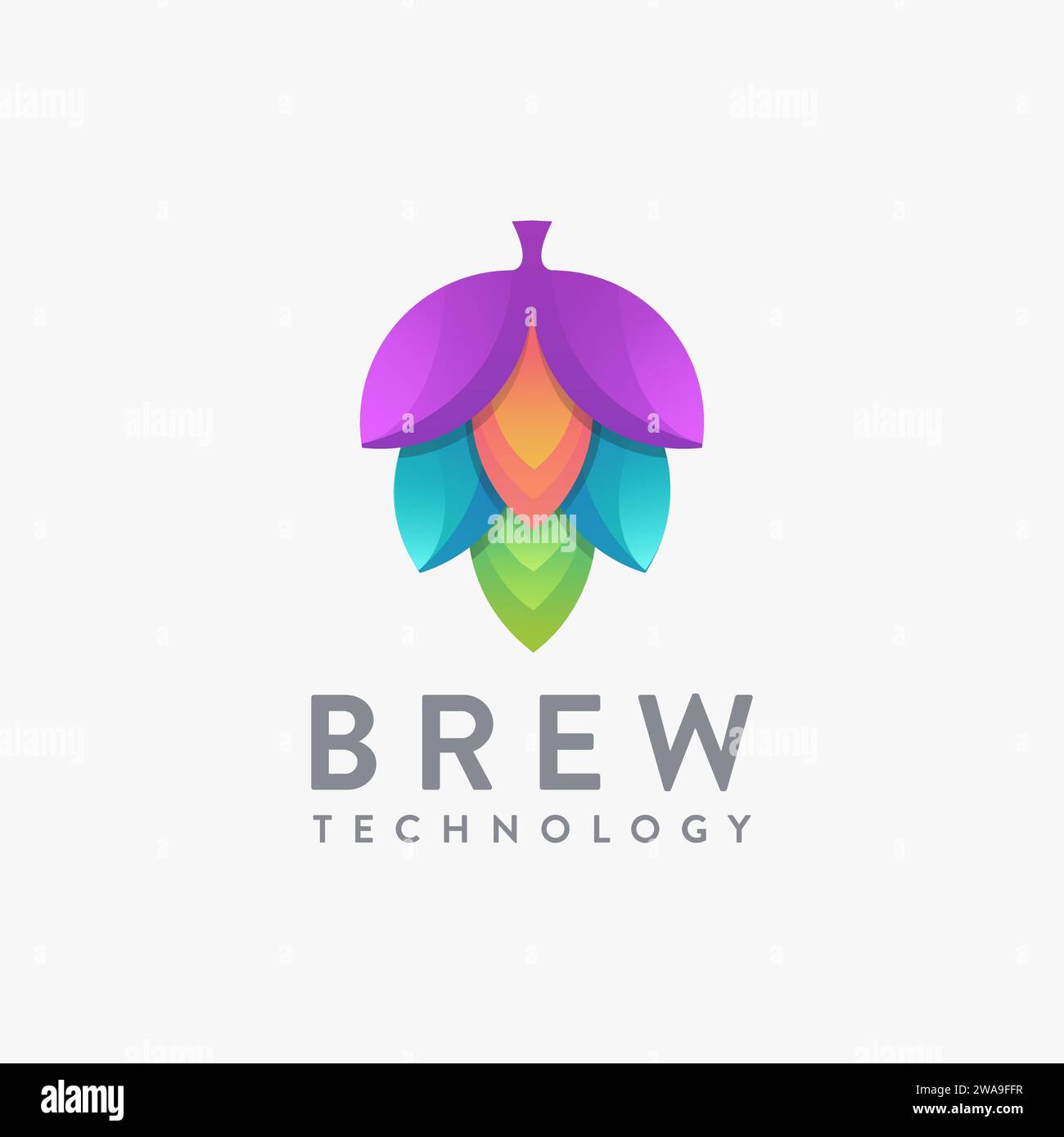 modern tech hop brew brewery logo vector icon on white background Stock ...