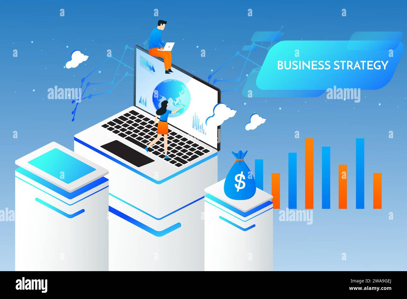 Business people working together and developing a successful business ...
