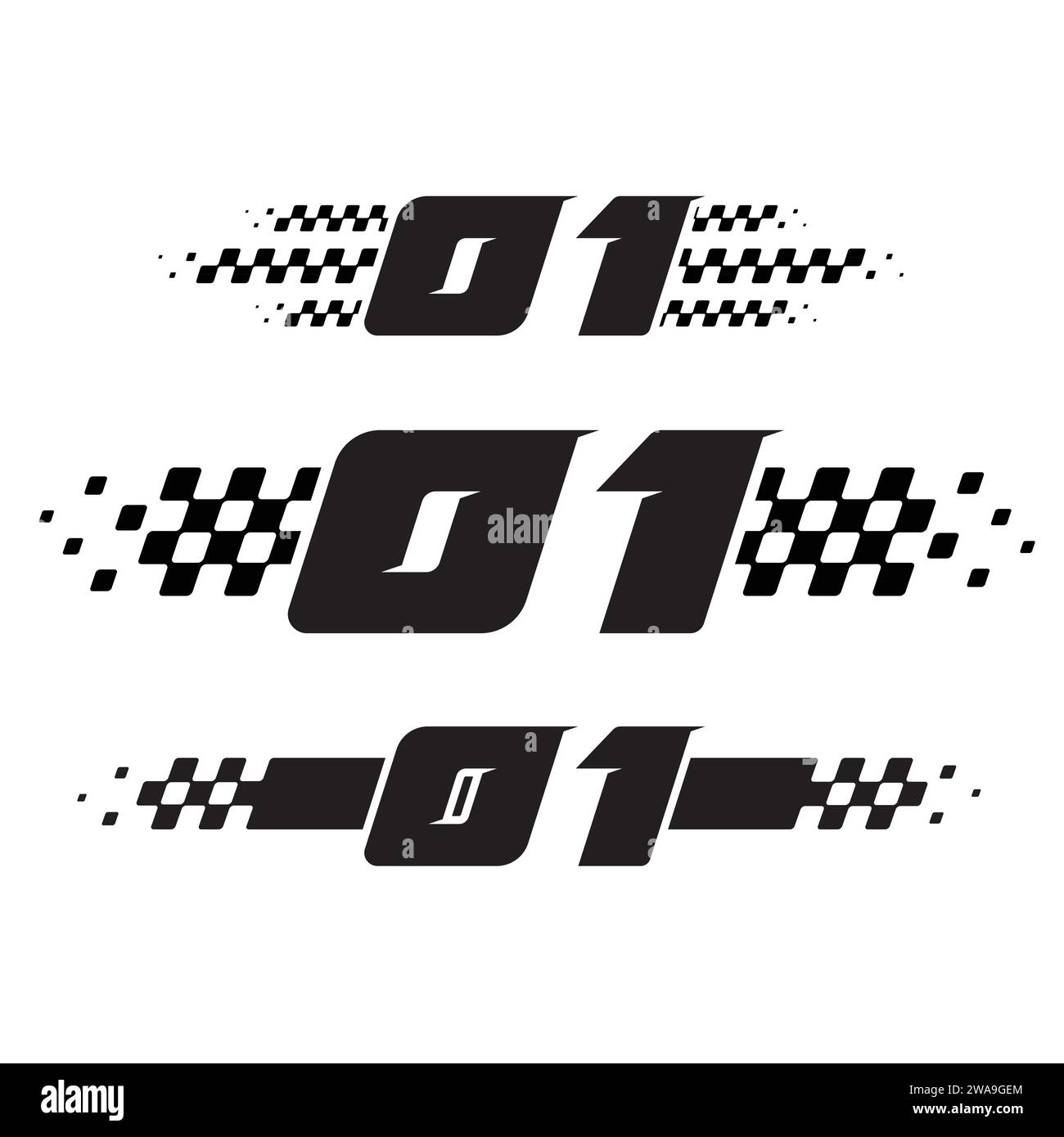 Sport race number 1 checkered lines Stock Vector Image & Art - Alamy