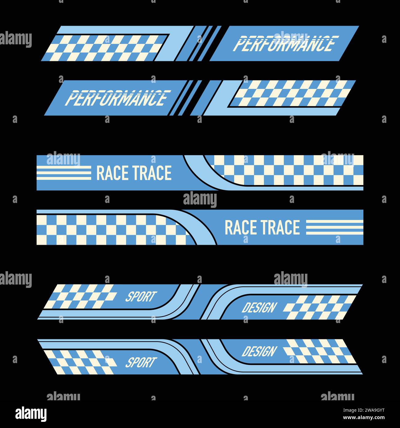 Blue color sport car decals set Stock Vector Image & Art - Alamy