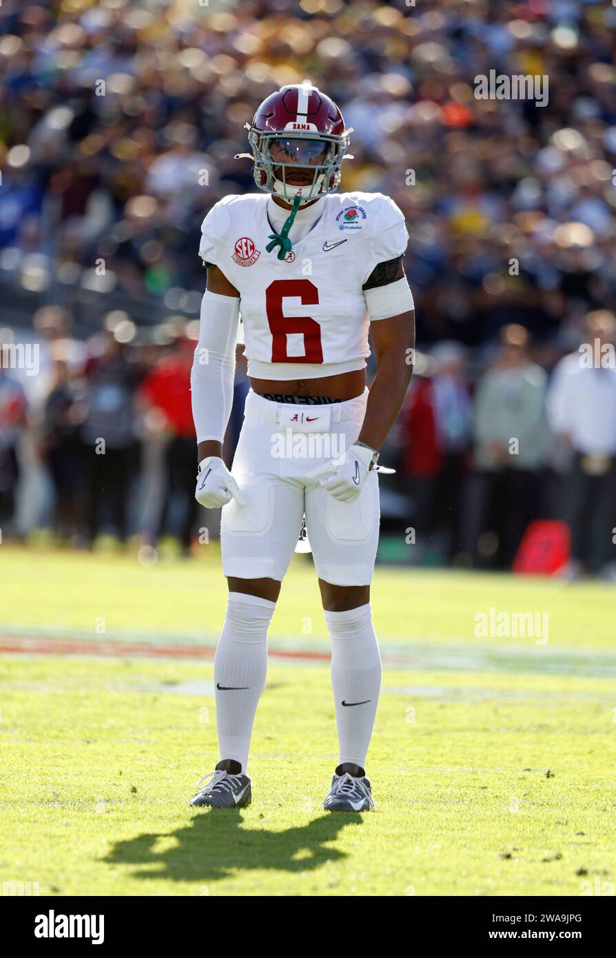 Pasadena, California, USA. 01st Jan, 2024. Alabama Crimson Tide defensive back Jaylen Key (6) in ...