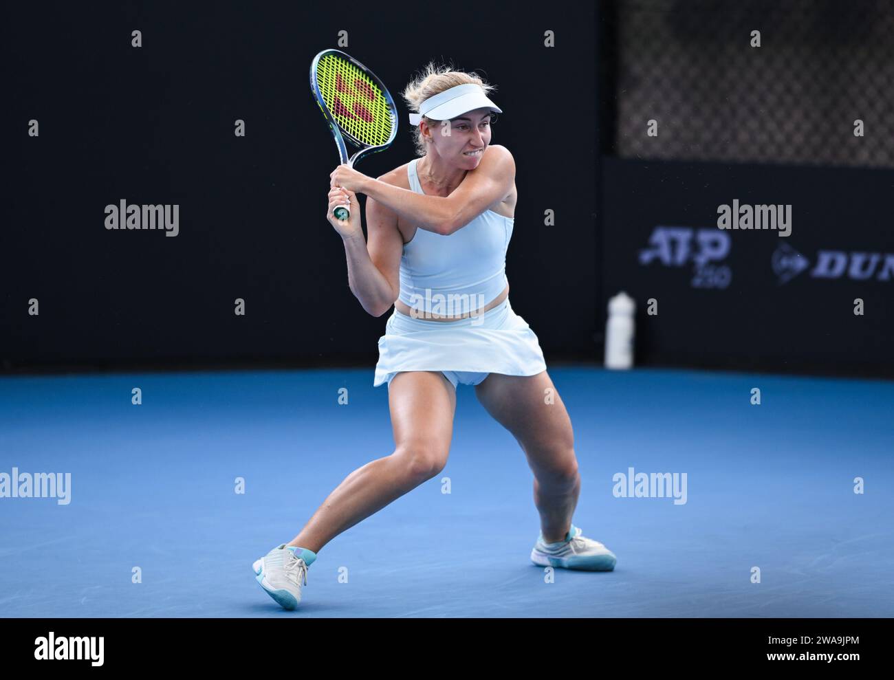 Brisbane, Australia. 03rd Jan, 2024. Daria Saville of Australia in action against Anastasia ...