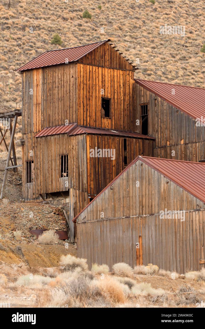 Berlin Mill, Berlin-Icthyosaur State Park, Nevada Stock Photo - Alamy
