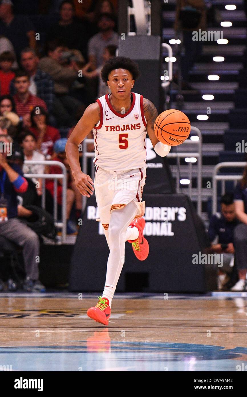 SAN DIEGO, CA - NOVEMBER 24: USC Trojans guard Boogie Ellis (5 ...