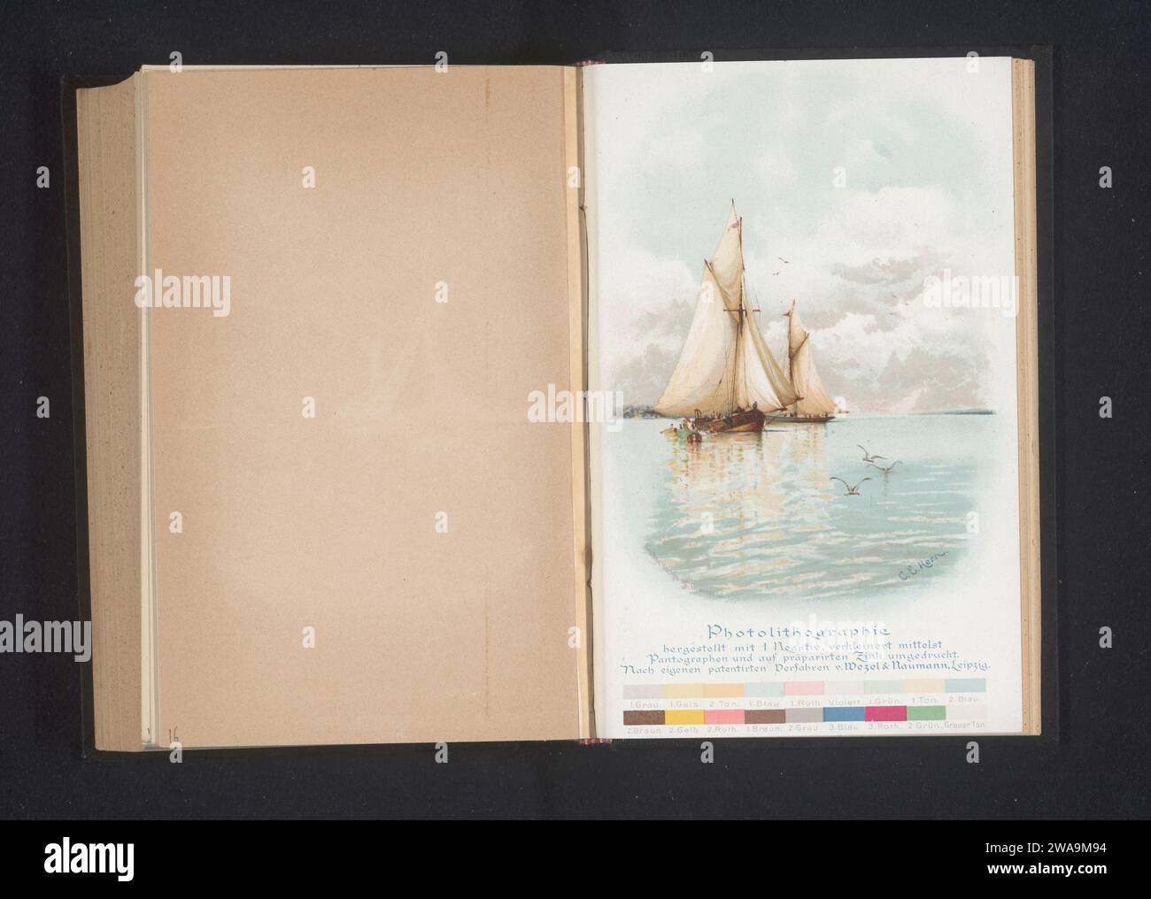 Reproduction of a design of a seascape with sailing boats by Charles ...