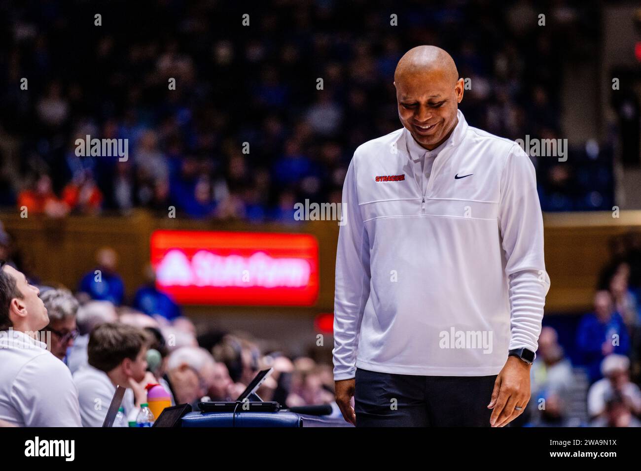 Durham, NC, USA. 2nd Jan, 2024. Syracuse Orange head coach Adrian Autry ...