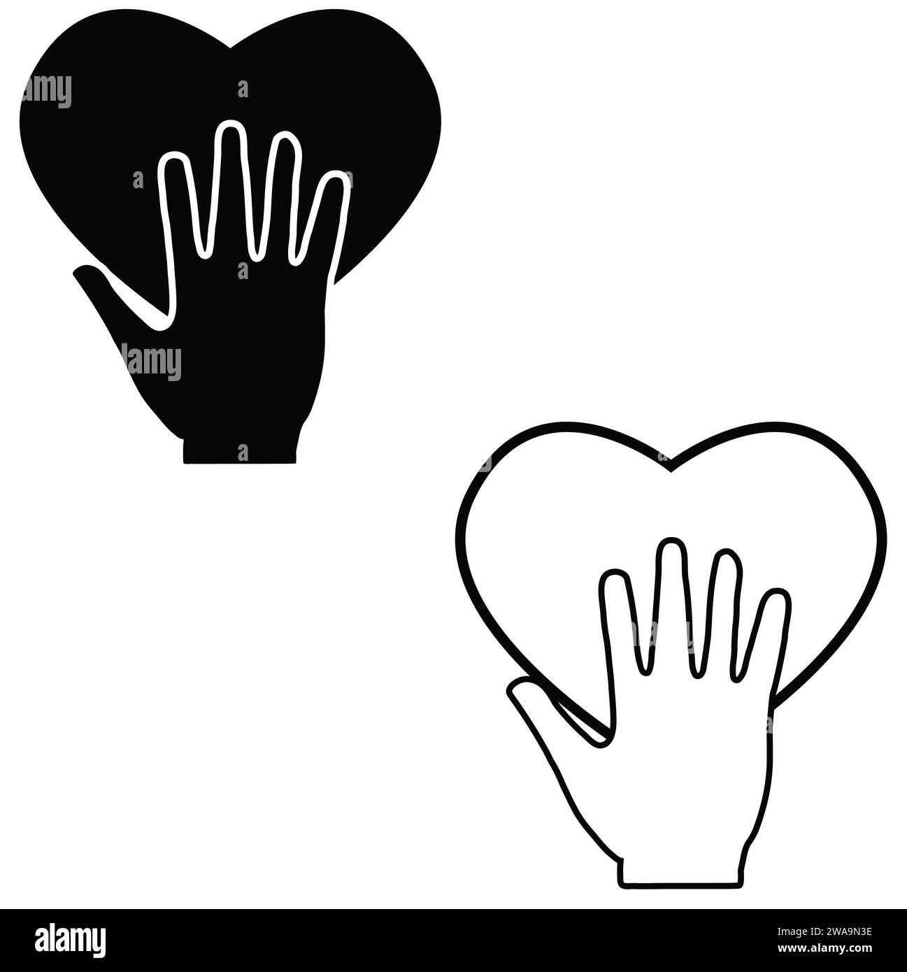 Honesty icon. Heart with hand sign. Hand on heart symbol. Allegiance ...