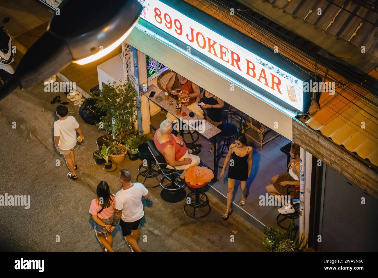 Pattaya, Thailand. 27th Dec, 2023. A view above the ''899 Joker Bar ...